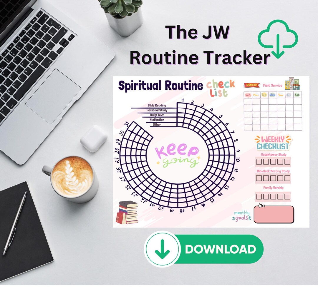 Jehovah's Witness Spiritual Routine Tracker Jw Monthly Routine Tracker ...