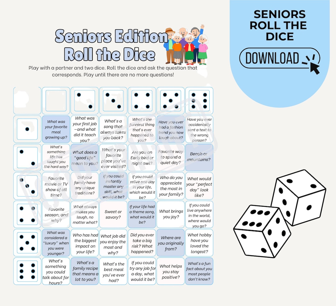 Roll the Dice Games for Senior Citizens Games for Elderly Icebreaker ...