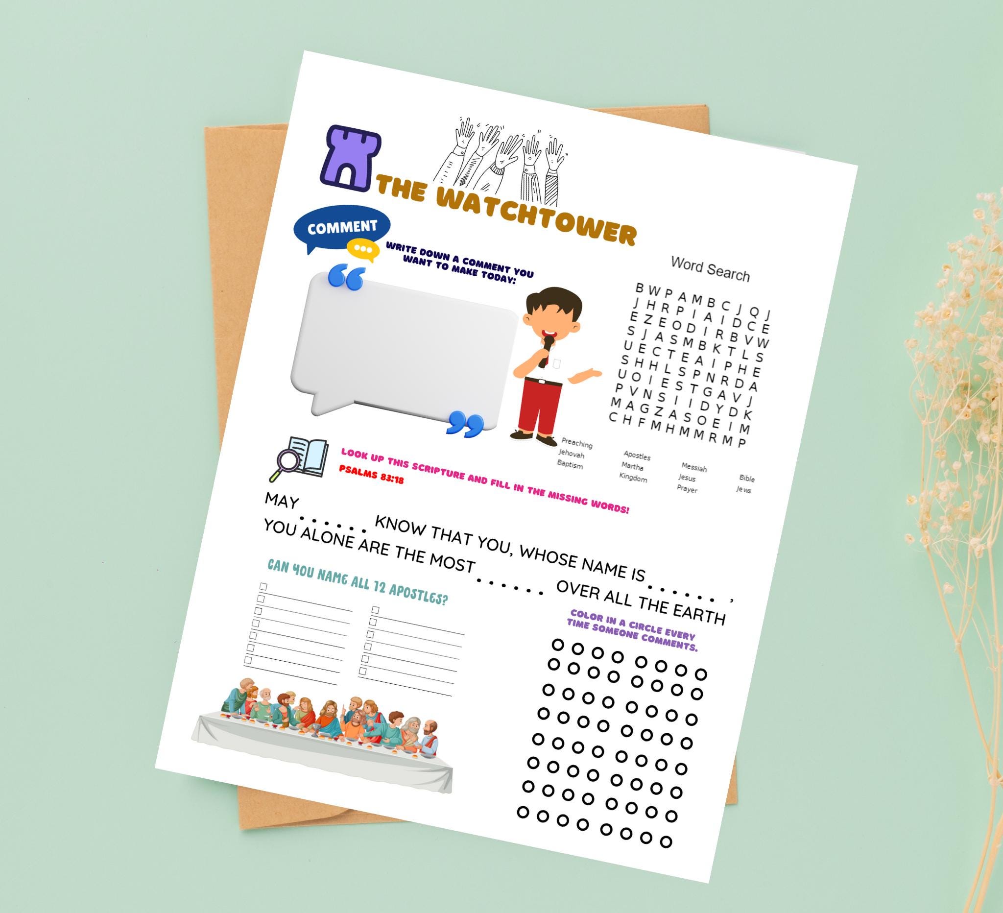 Jw Kids Weekly Study Workbook for Weekend Meetings, JW Kids Meeting ...