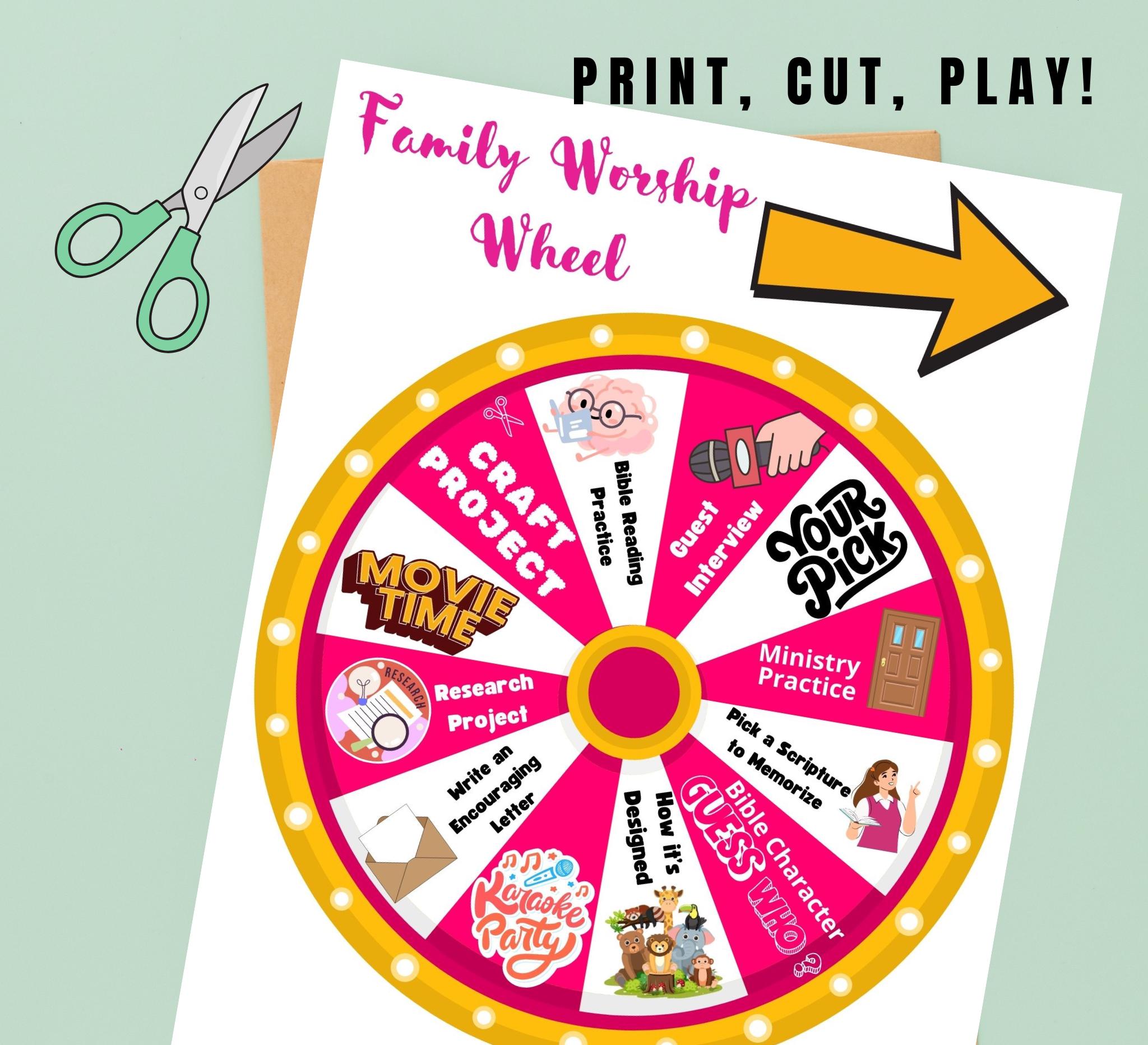 JW Download Printable Family Worship Night Idea Wheel JW Games for Kids ...