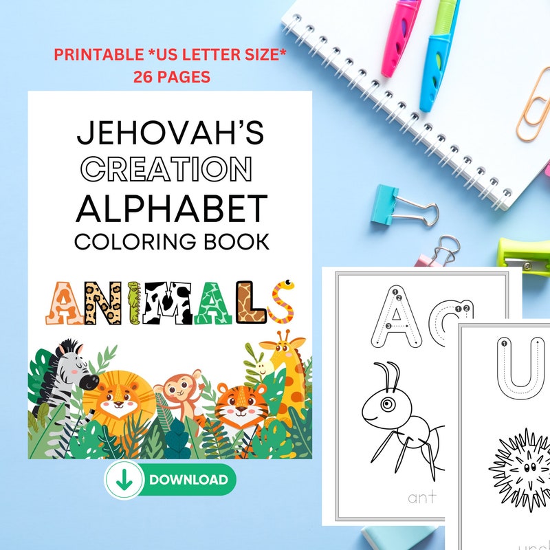 French Animal Alphabet Coloring - Etsy