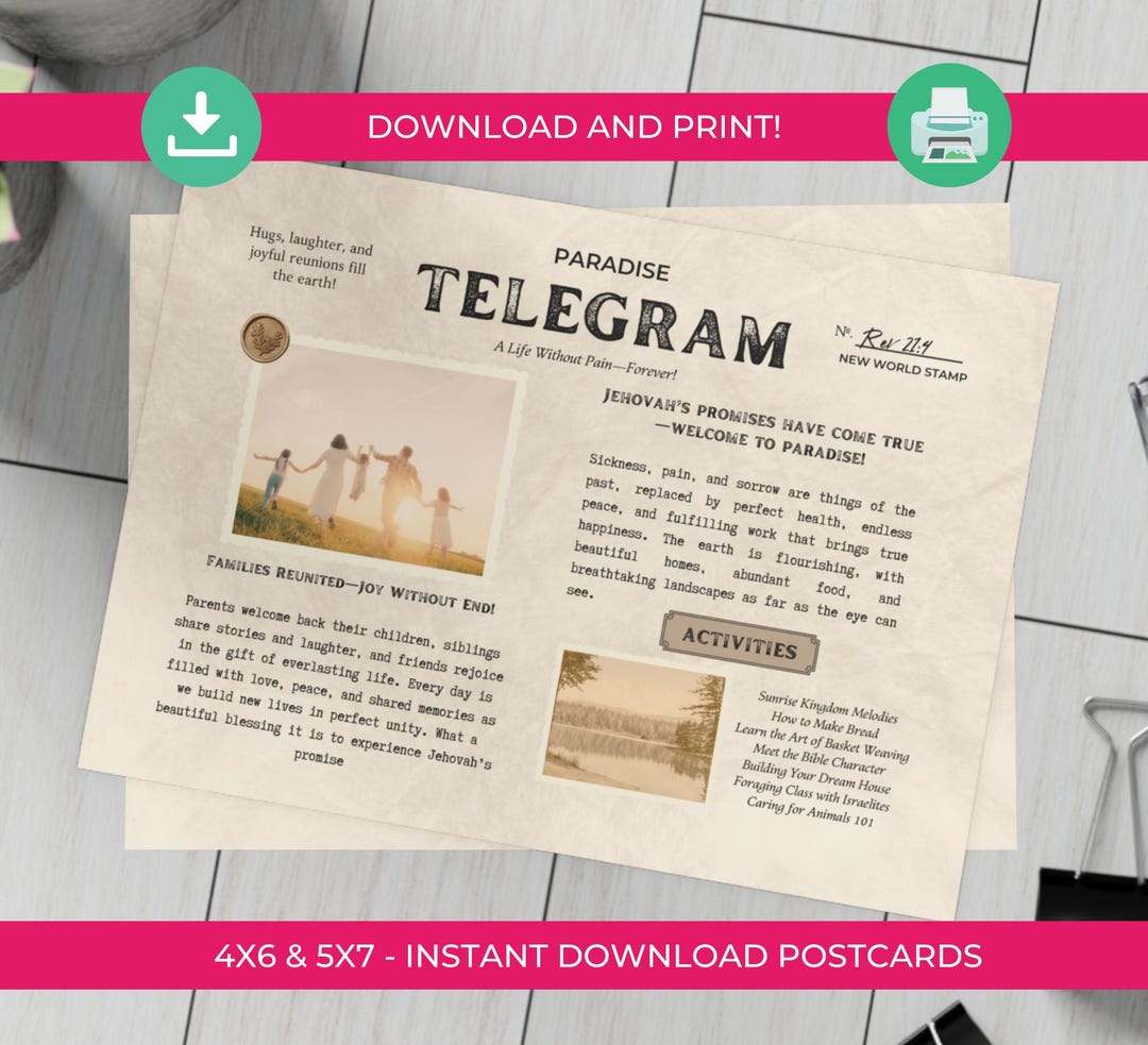 PRINTABLE JW Postcards From Paradise New System Articles and Photos for ...