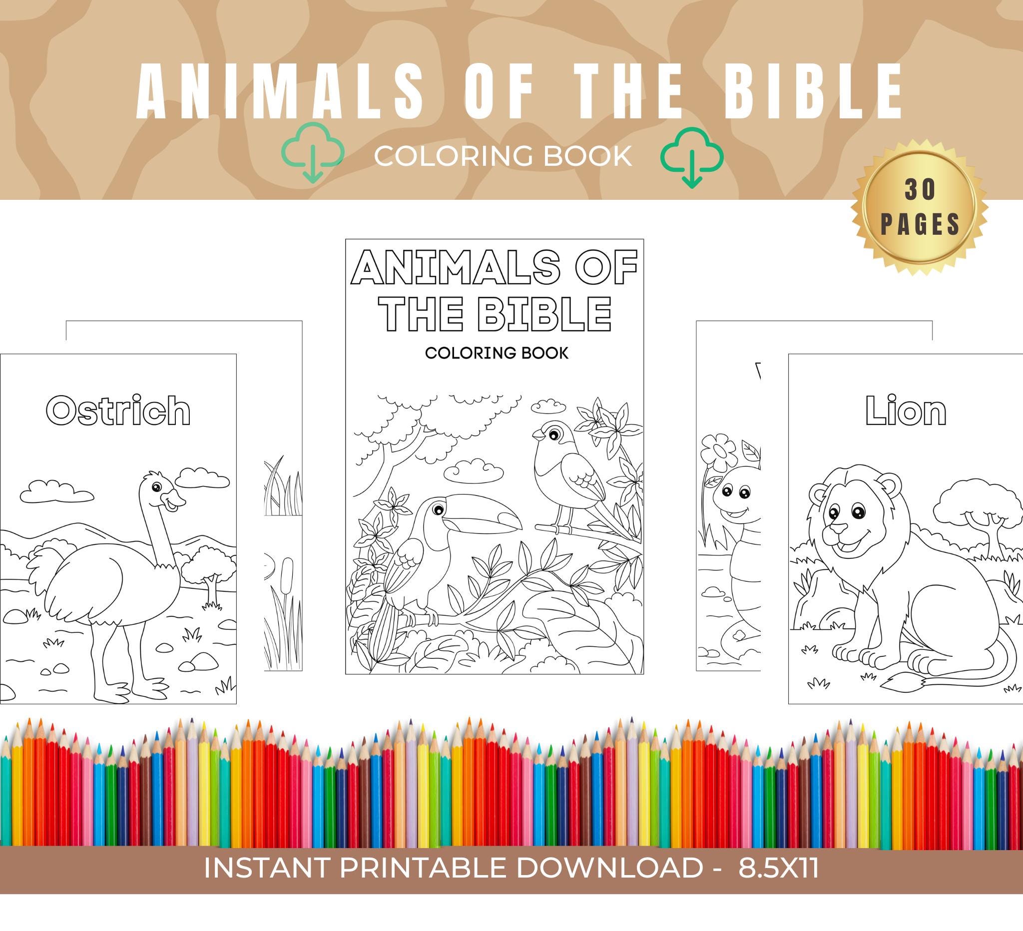 JW Animals of the Bible Coloring Book for Kids, Christian Coloring Book ...