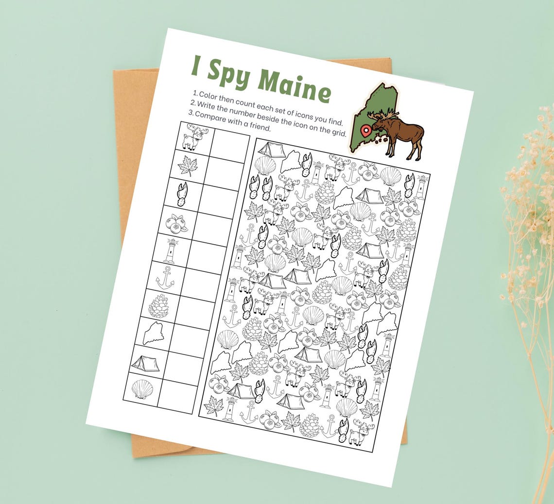 50 States Project | Maine Facts Activities Maine Coloring Page, U.S ...