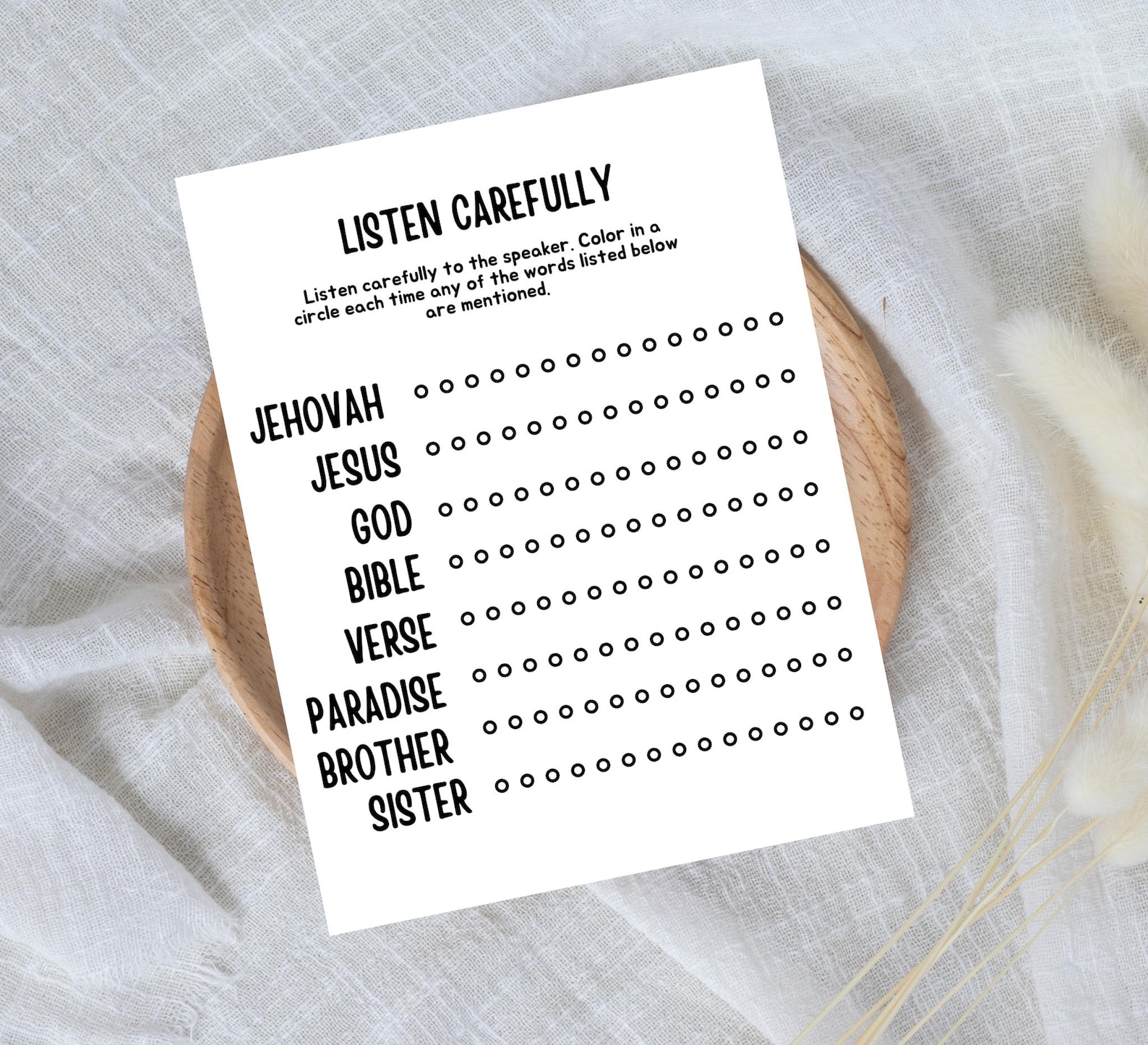 JW Toddler Meeting Workbook – Printable Quiet Time Activities for JW ...
