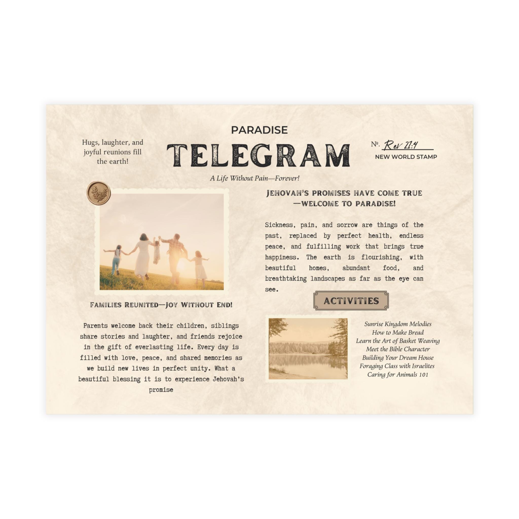 PRINTABLE JW Postcards From Paradise New System Articles and Photos for ...