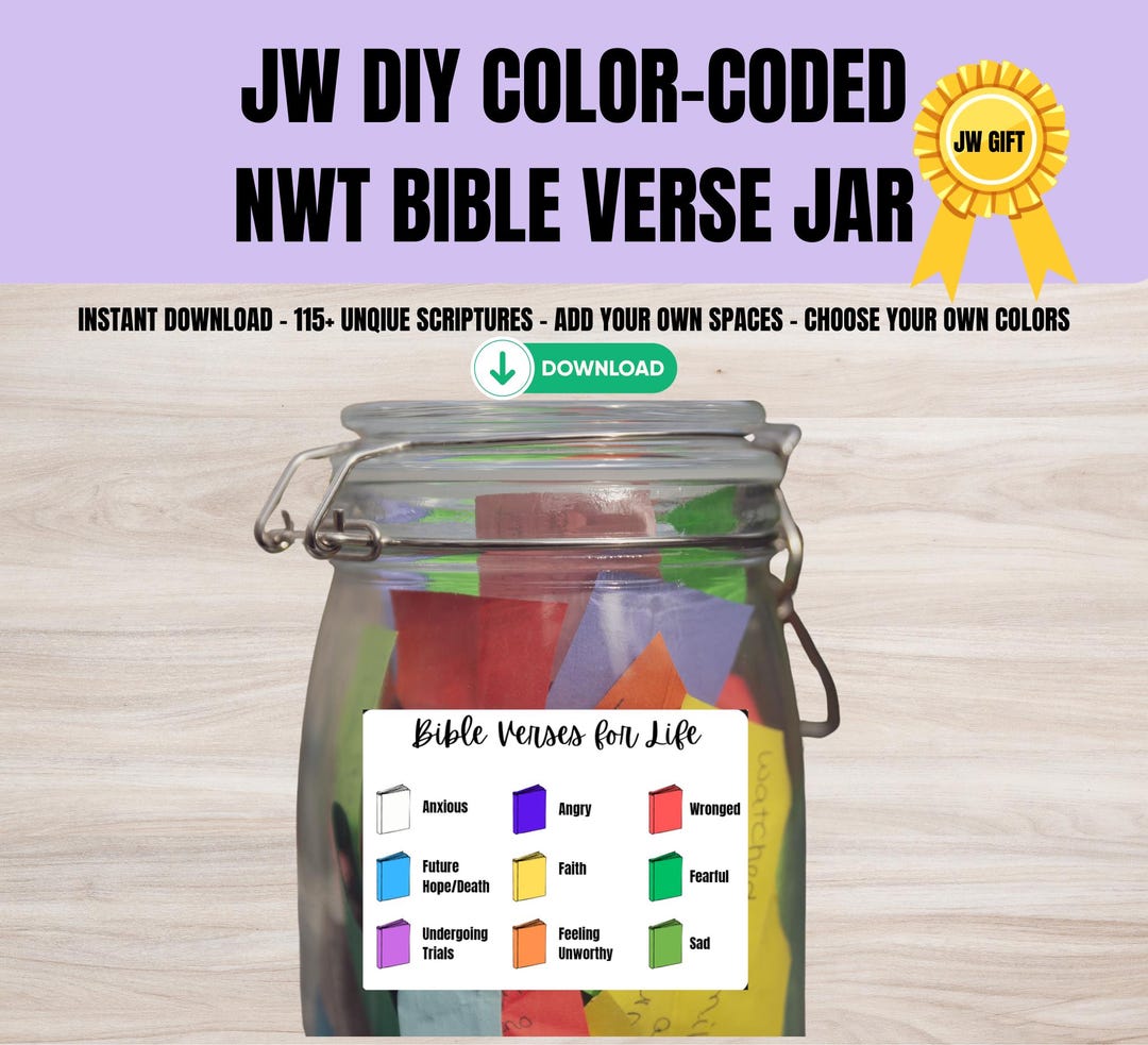 JW Bible Verses for Emotions and Feelings Scripture Jar Read Me When ...