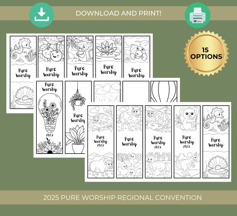 2025 JW Convention Pure Worship Printable Bookmarks, JW 2025 Convention ...