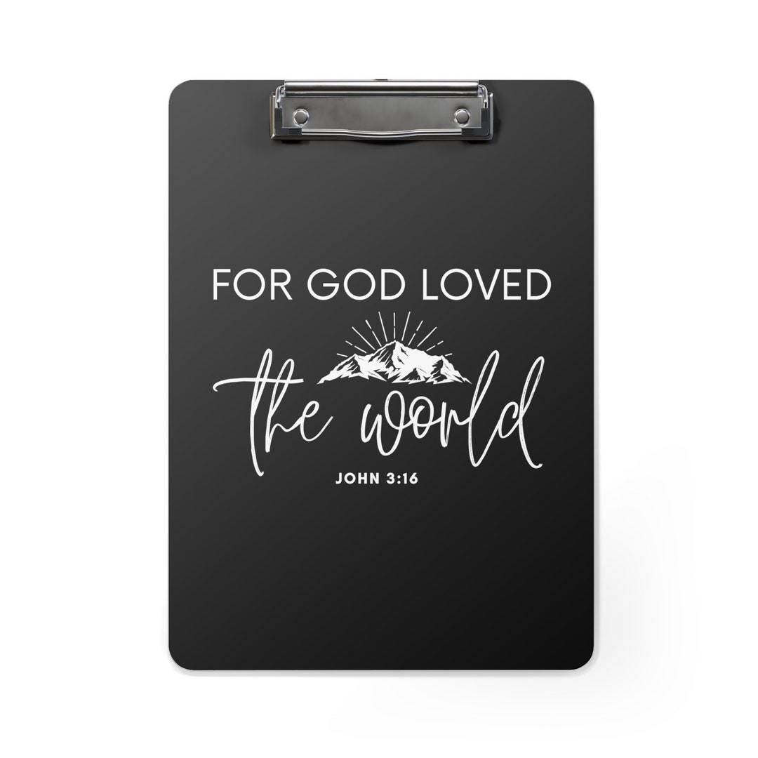 John 3:16 Scripture Clipboard Bible Verse Clipboard - Etsy