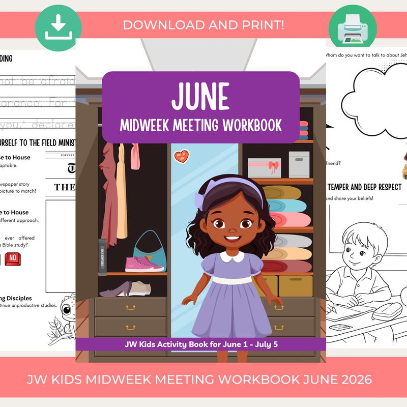 Jw Kids Meeting Workbook 2026 - Etsy