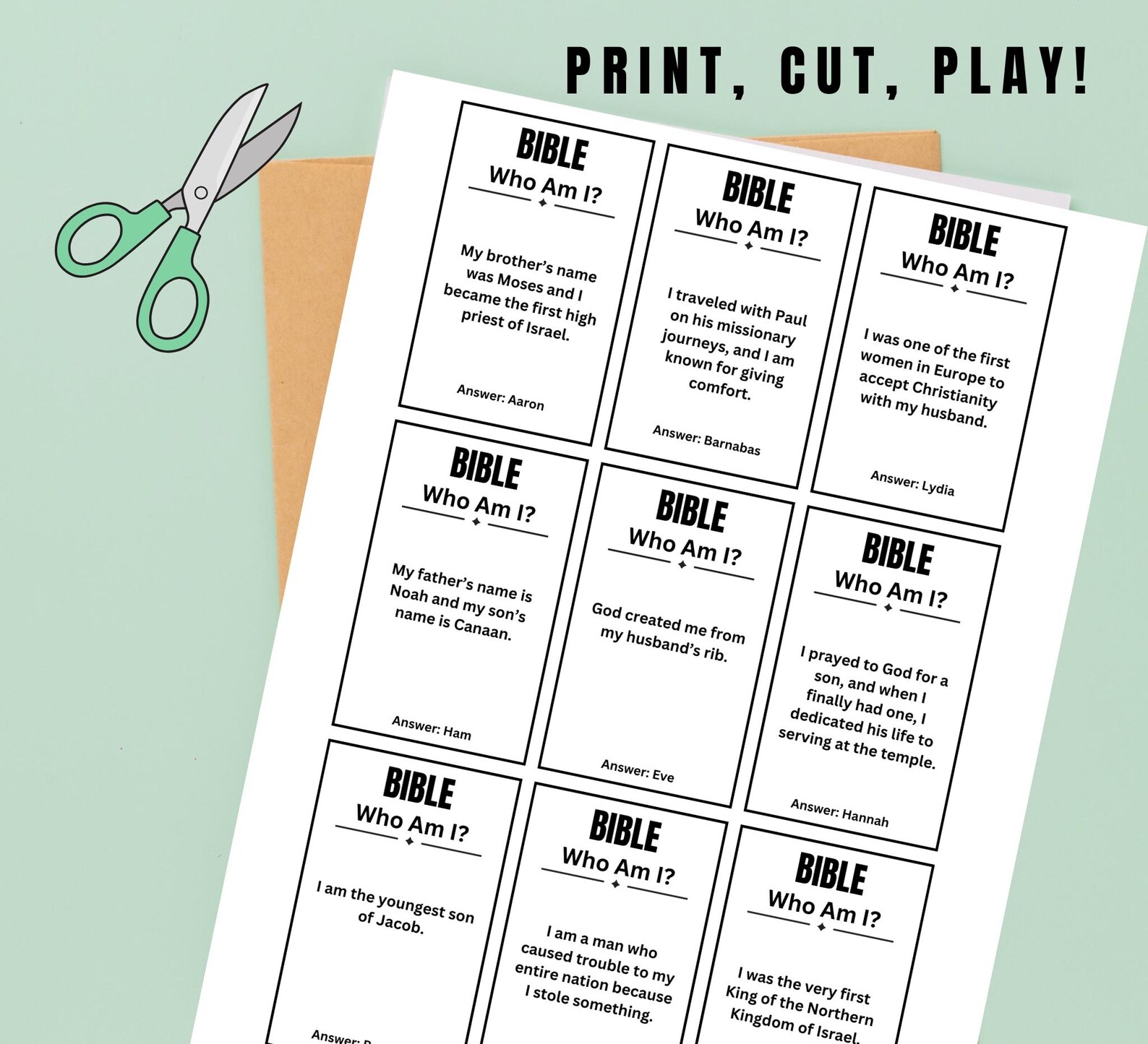 Who Am I - Bible Edition Game for Bible Characters JW Bible Game for ...