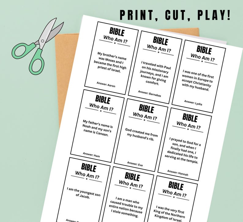 Who Am I - Bible Edition Game for Bible Characters JW Bible Game for ...