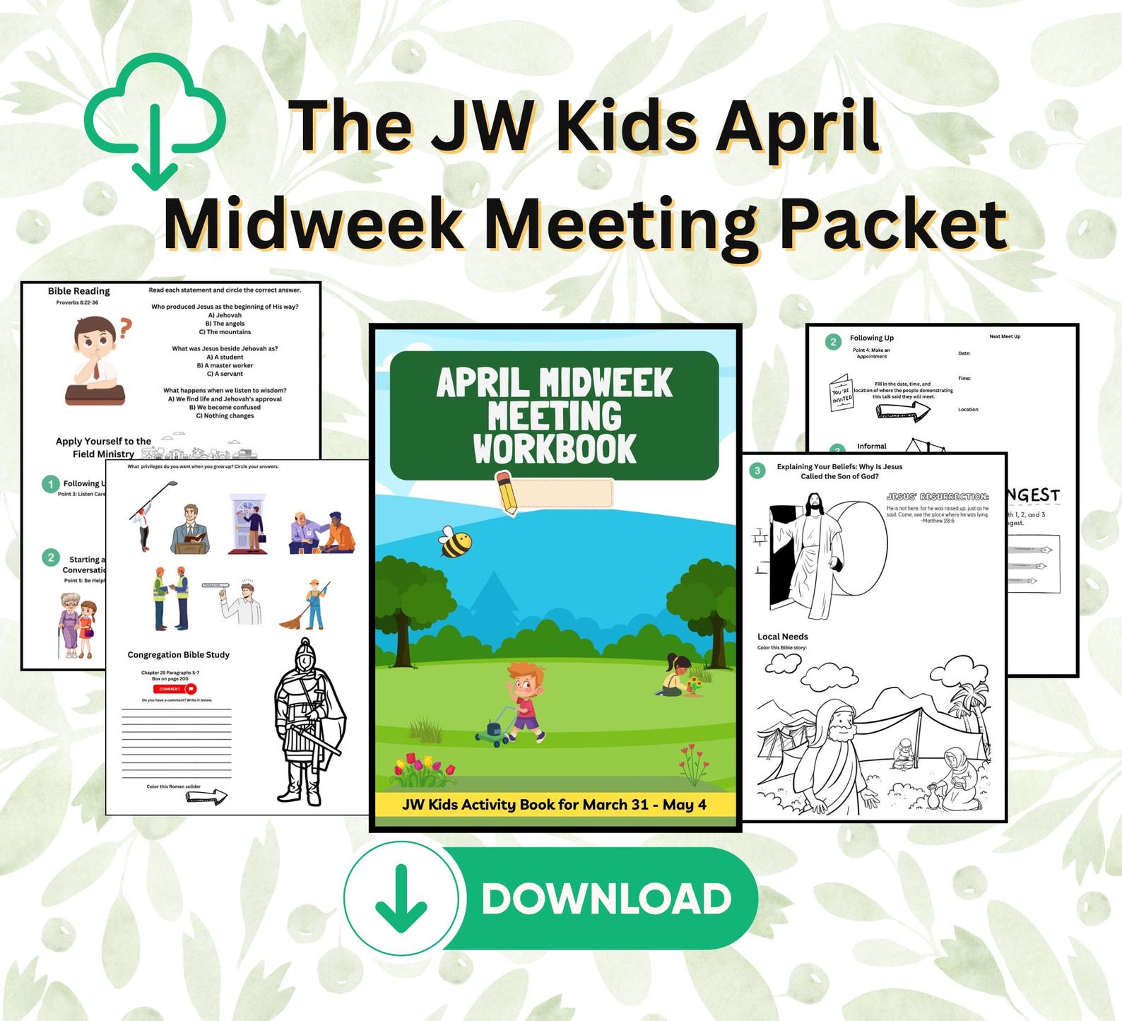 April 2025 Midweek Meeting Study Workbooks for KW Kids Printable ...