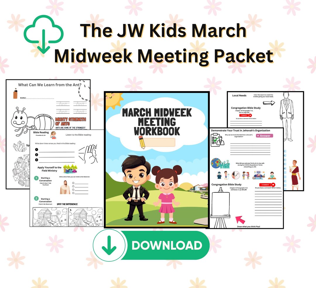 March 2025 Midweek Meeting Study Workbooks for KW Kids Printable ...