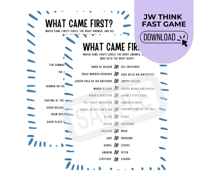 Jehovah’s Witness Bible Game Printable Game for JW This or That Game ...