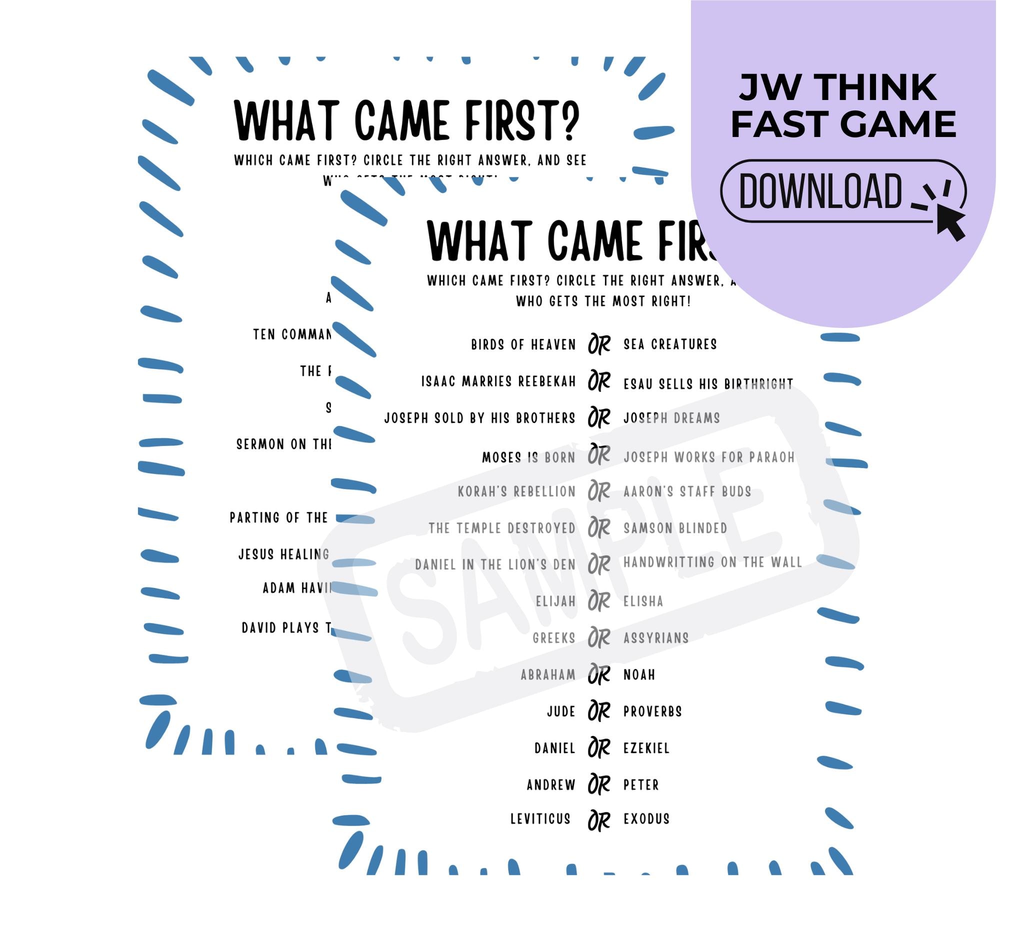 Jehovah’s Witness Bible Game Printable Game for JW This or That Game ...
