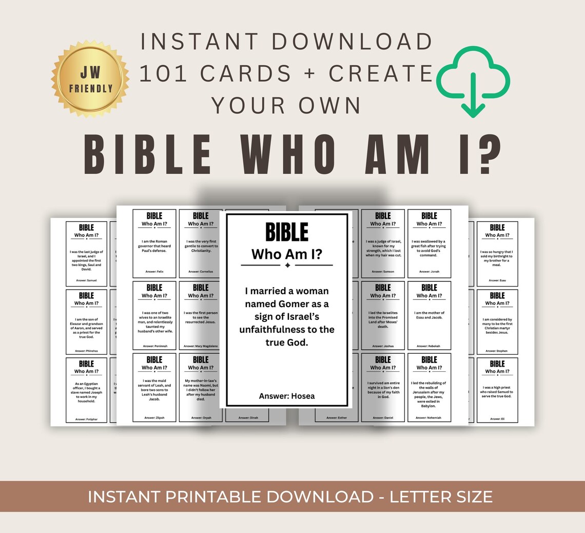 Who Am I - Bible Edition Game for Bible Characters JW Bible Game for ...