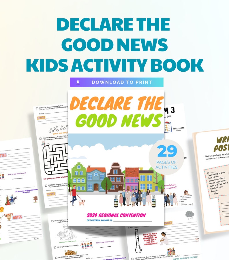 JW Kids PRINTABLE Activity Books for Convention 2024 Regional ...