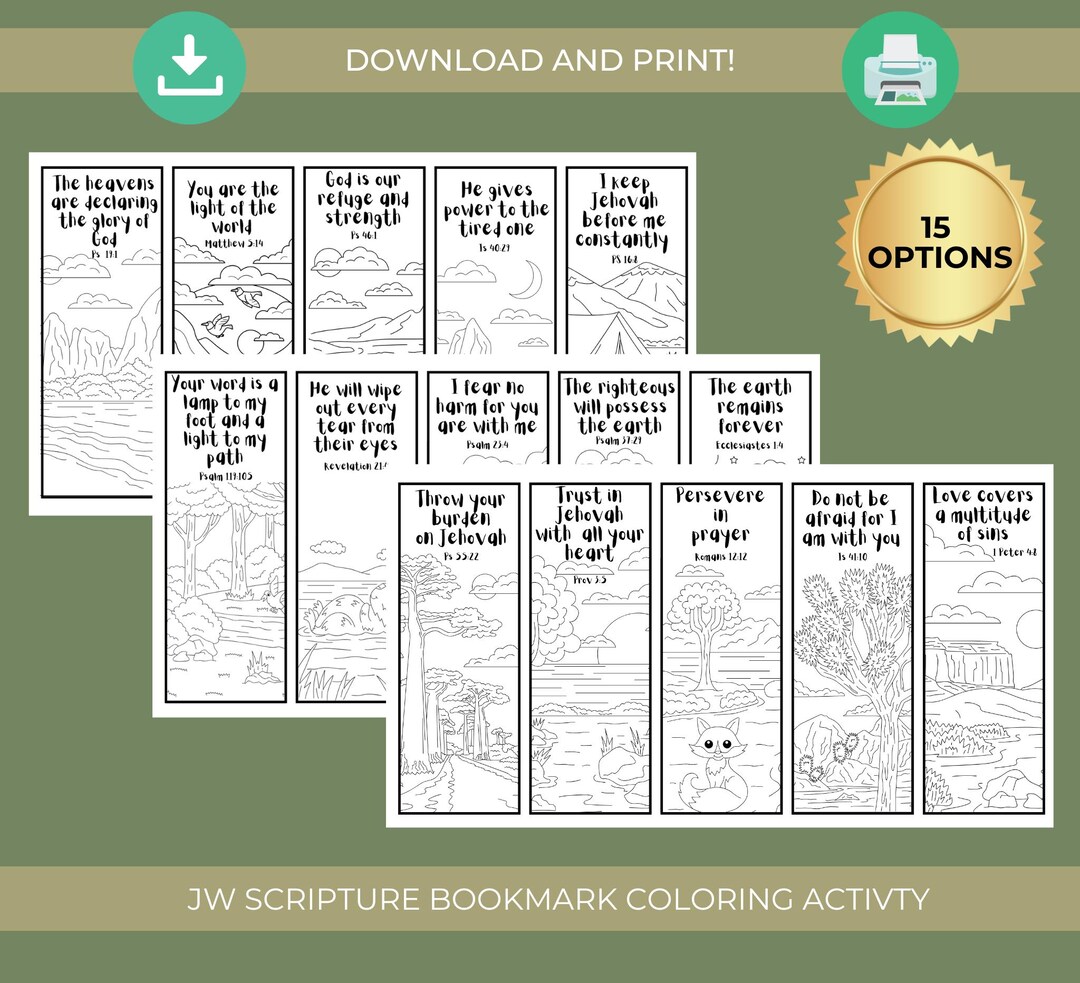 JW Kids Printable Bookmarks JW Kids Gifts JW Kids Activity Kids ...