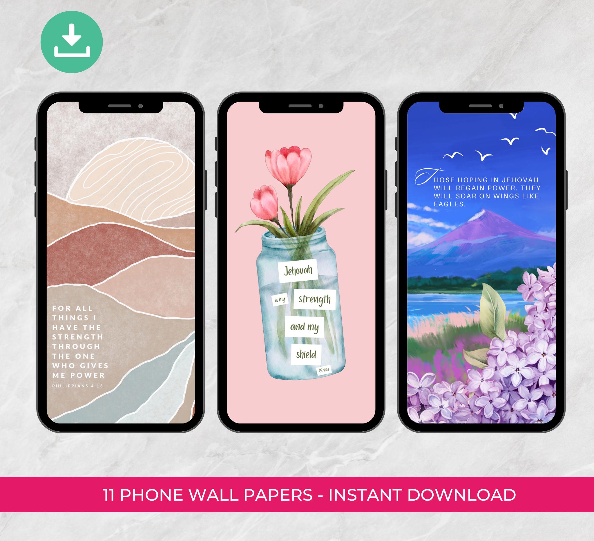 JW Bible Verse Wallpaper Background, 20 Pack, Christian Lock Screen ...