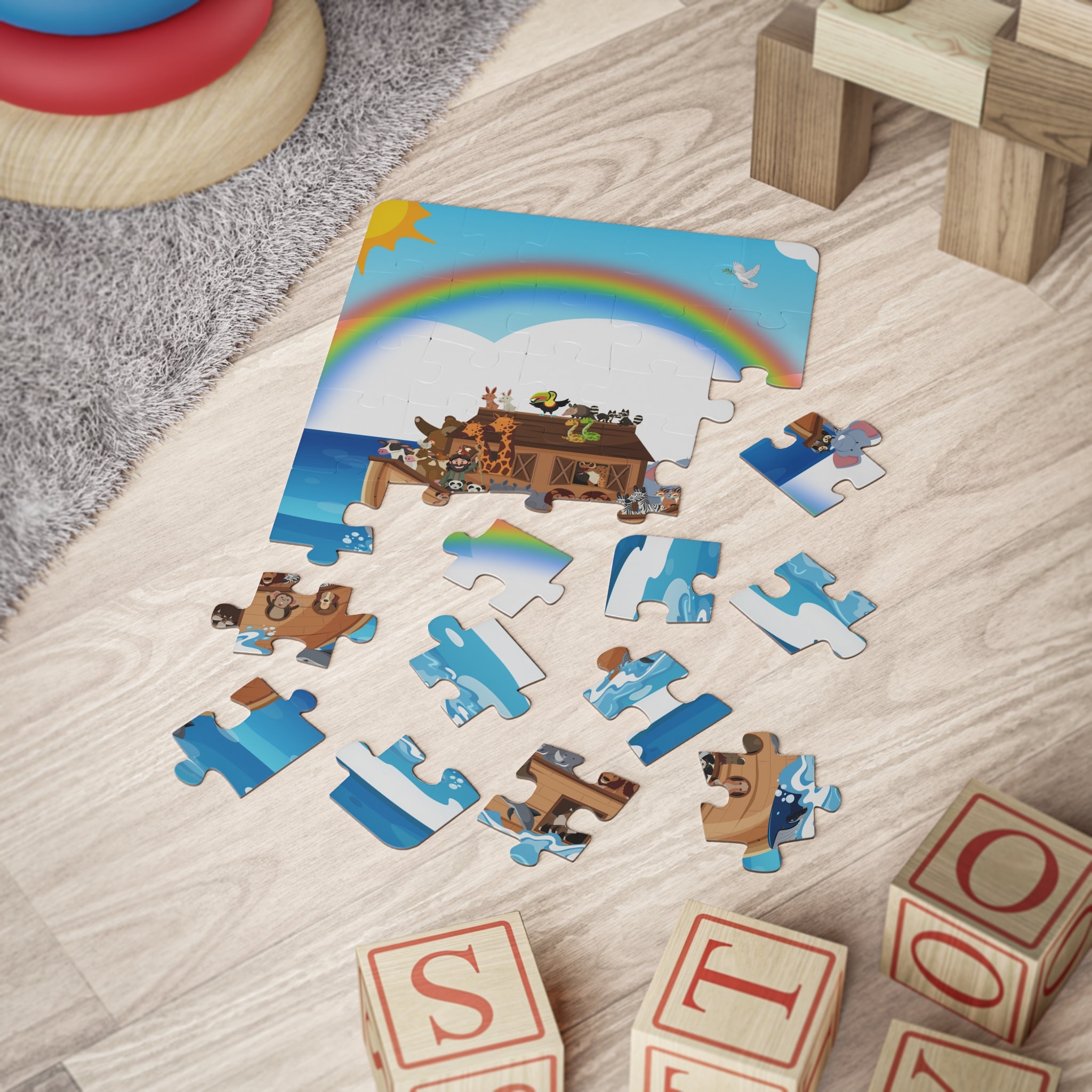 Bible-themed Noah's Ark Kids' Puzzle, 30-piece Noah's Ark Puzzle Kid's ...