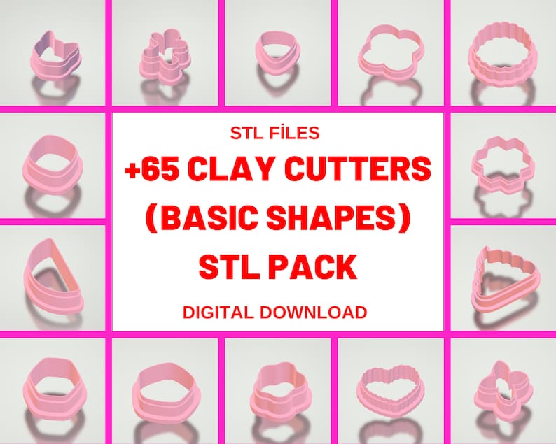 Pacchetto STL di Polymer Clay Cutters - File stl Clay Cutter, stampa 3d ...