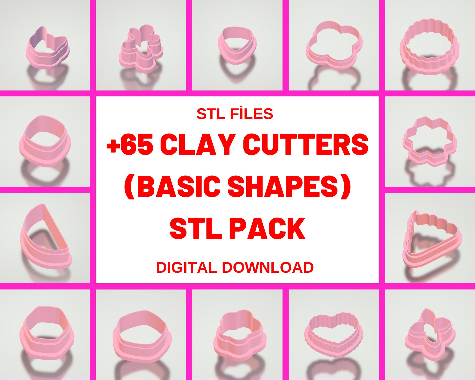 Polymer Clay Cutters STL Pack - Clay Cutter Stl Files, 3d Printing, 3d ...