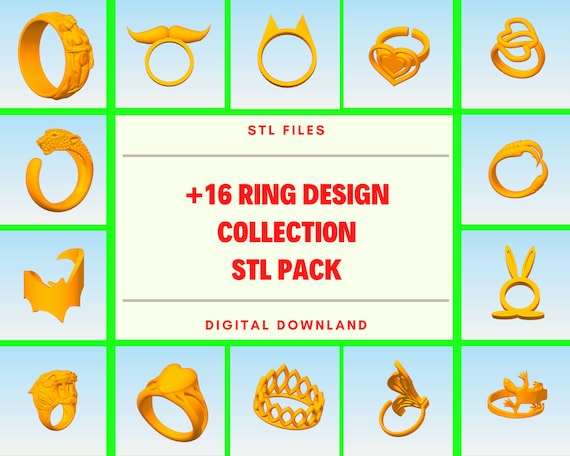 Ring Design Collection for 3d Printing Stl File Stl - Etsy