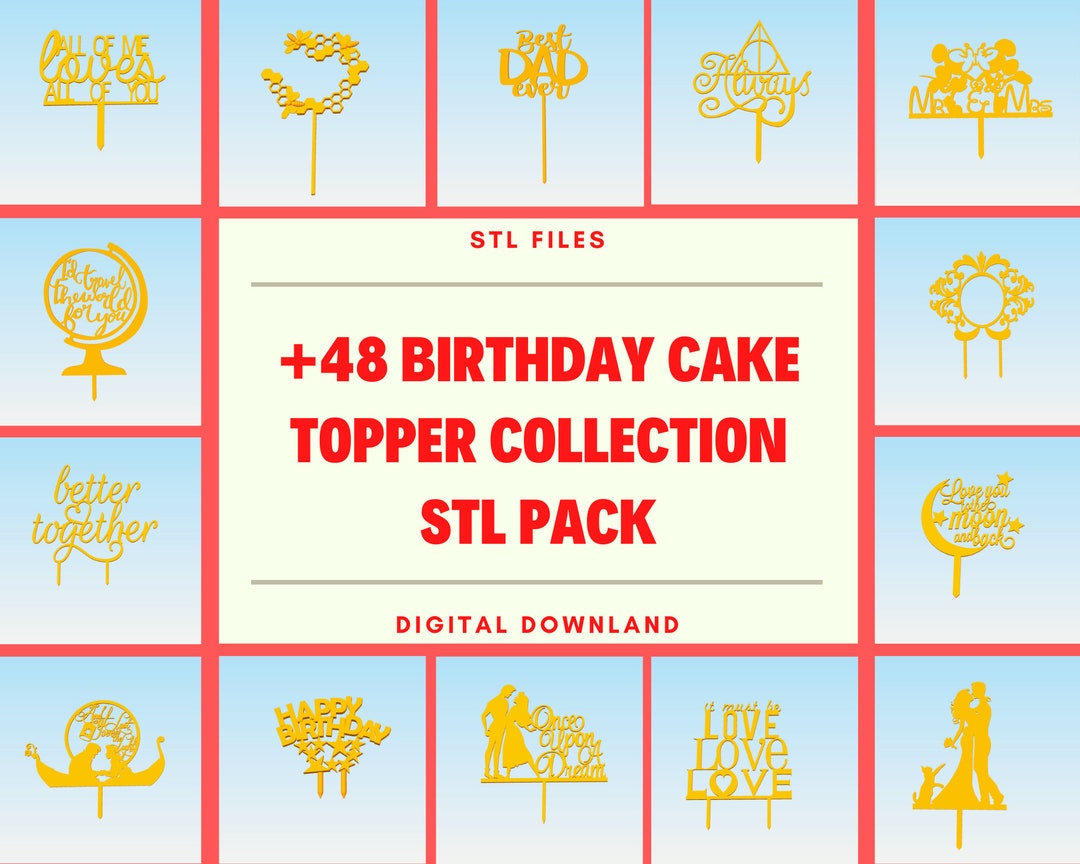 Birthday Cake for 3d Printing - Stl File, Stl Package, 3d Printing, 3d ...