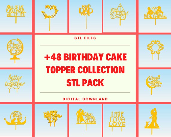 Birthday Cake for 3d Printing Stl File Stl Package 3d | Etsy