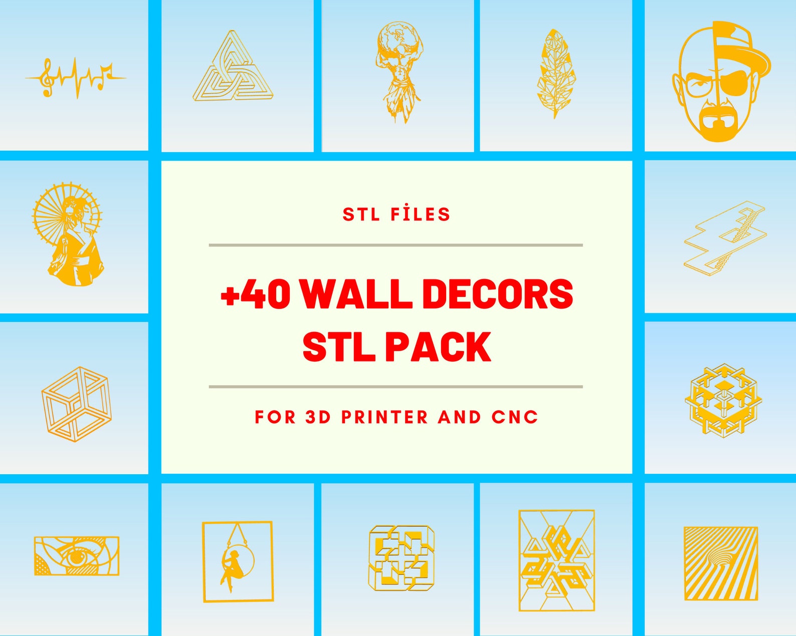 Wall Decors for 3d Printer - Wall Art Stl Files, 3d Model Collections ...
