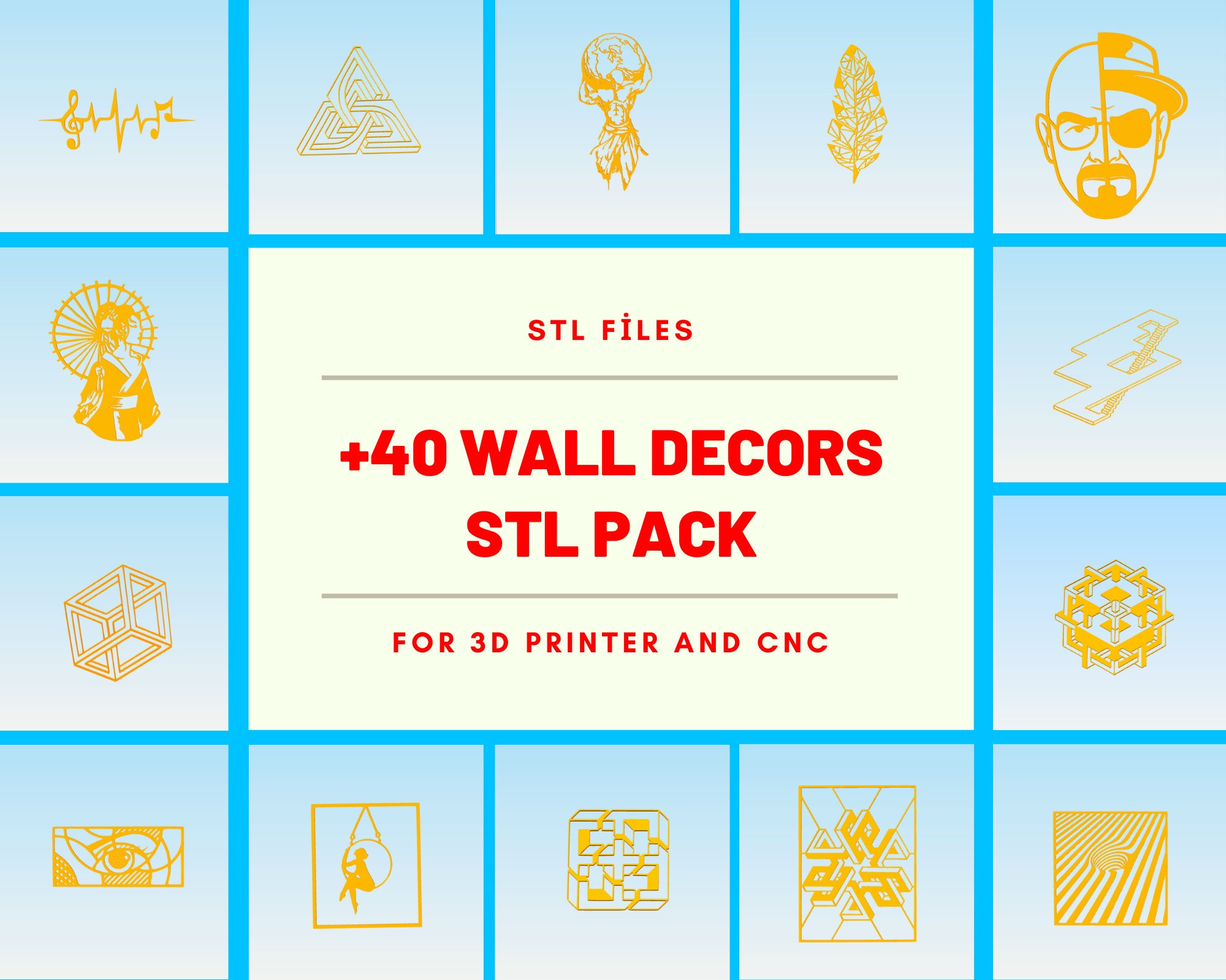 Wall Decors for 3d Printer - Wall Art Stl Files, 3d Model Collections ...