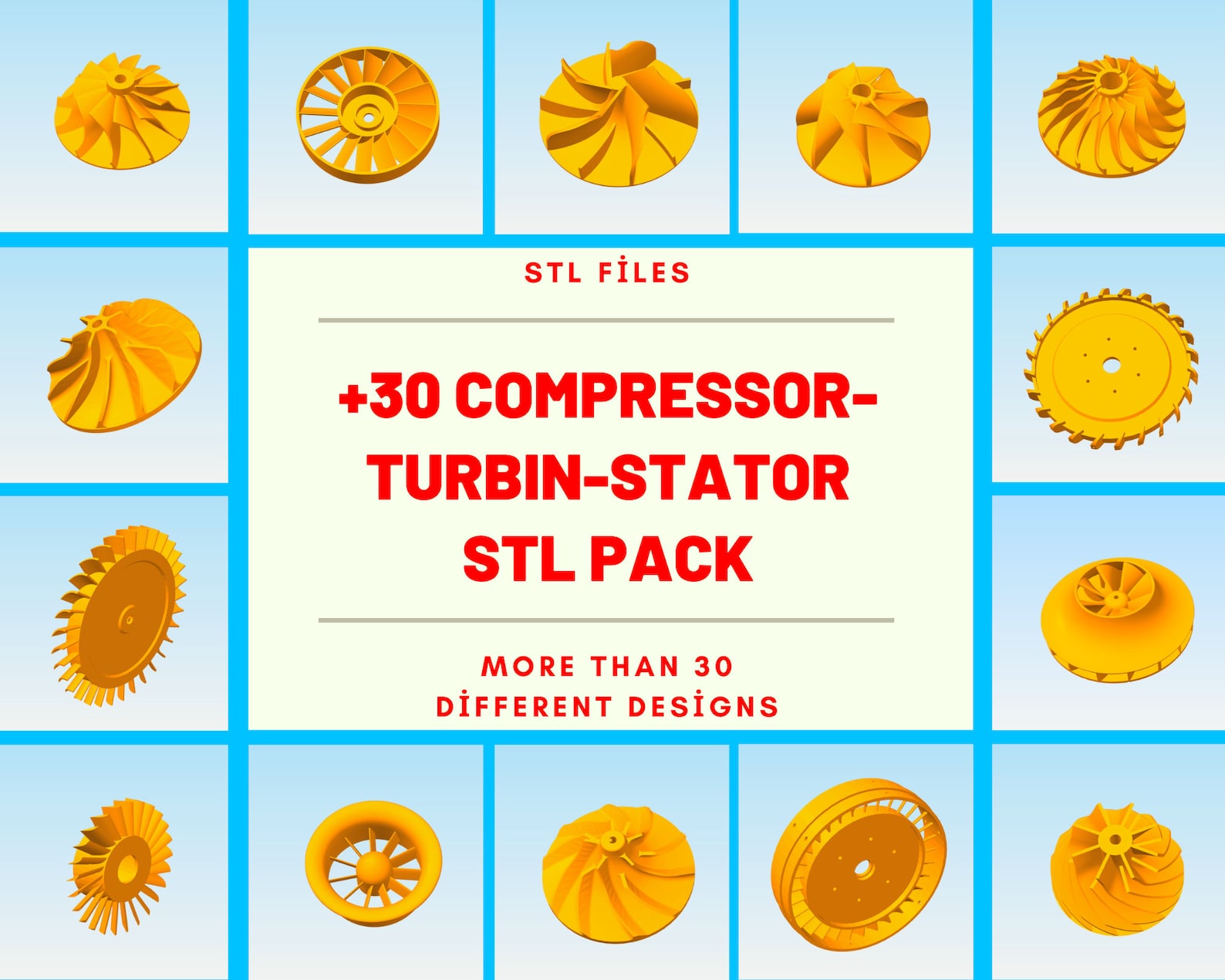 Compressor Turbin-stator Collection Stl Files - Stl Package, 3d ...