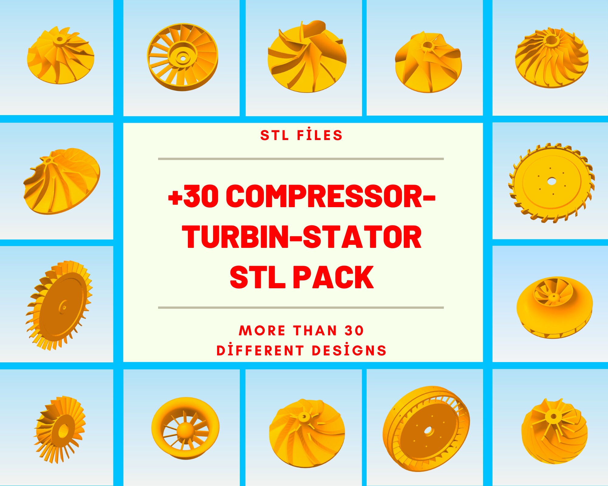 Compressor Turbin-stator Collection Stl Files - Stl Package, 3d ...
