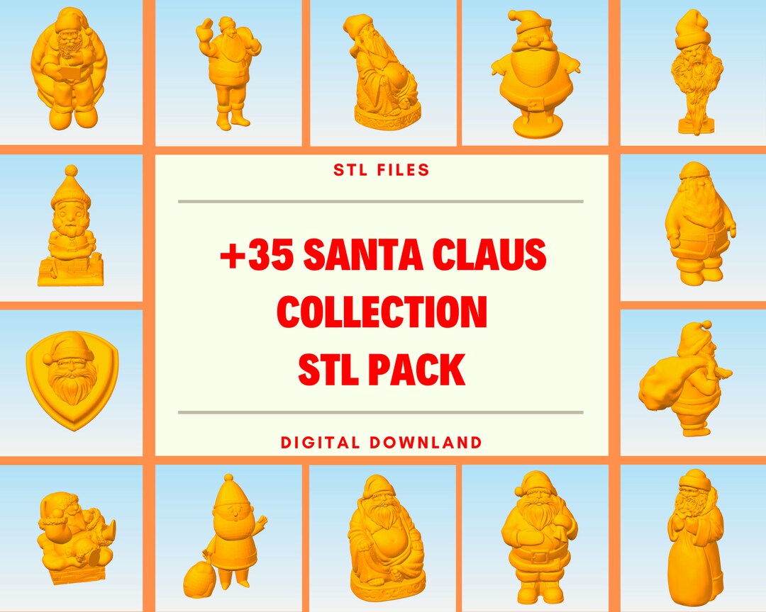 Santa Claus Model STL Pack Files - Stl File, Stl Package, 3d Printing ...
