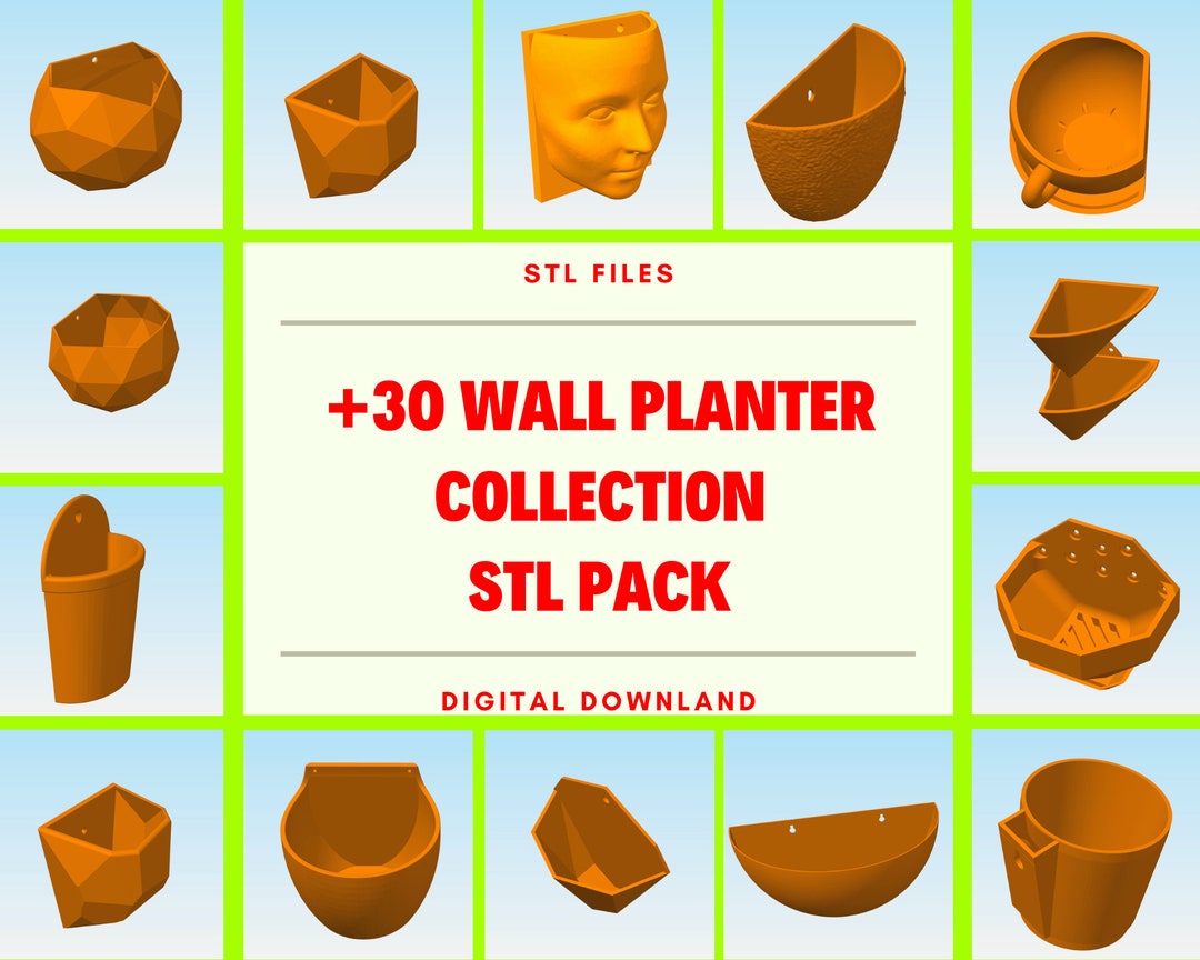 Wall Planter Collection for 3d Printing - Stl File, Stl Package, 3d ...