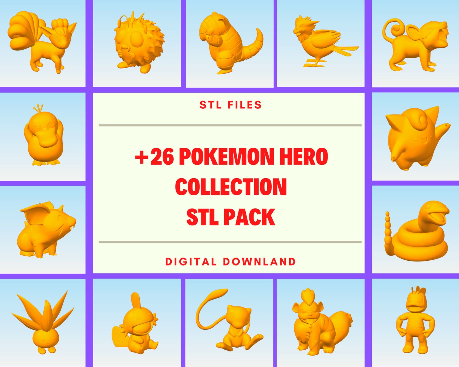 Pokemon Hero Collections for 3d Printing Cartoon Character, Game ...