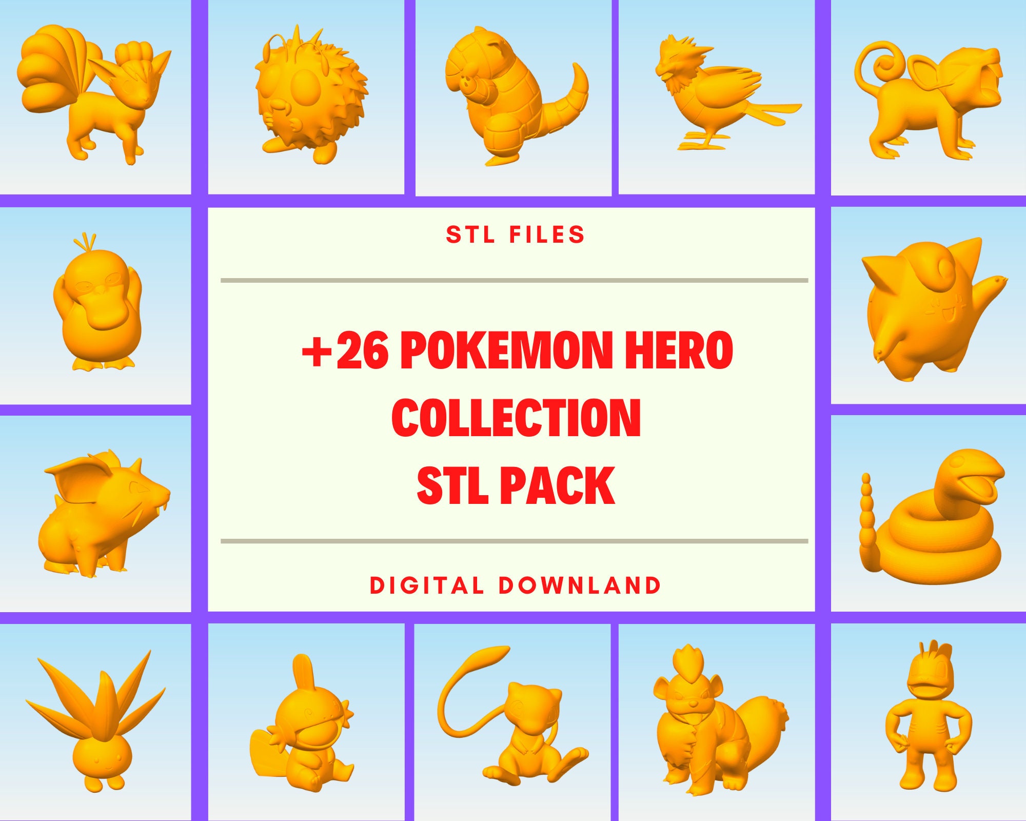 Pokemon Hero Collections for 3d Printing - Cartoon Character, Game ...