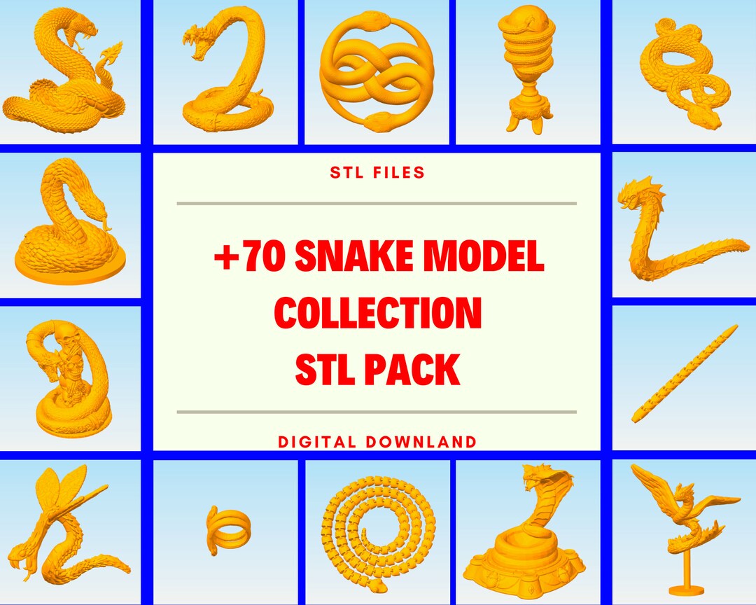Snake Model Collections for 3d Printing - Stl Package, 3d Printing, 3d ...