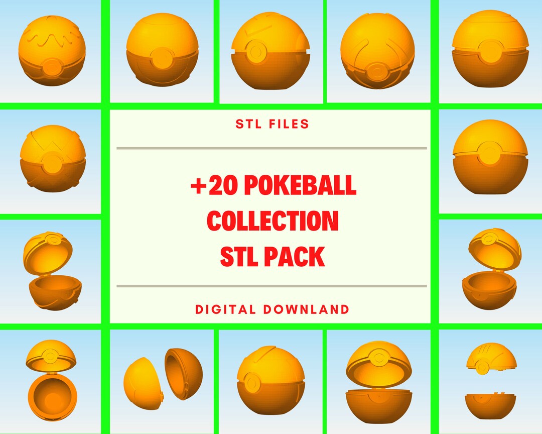 Pokeball Collections for 3d Printing - Cartoon Character, Game ...