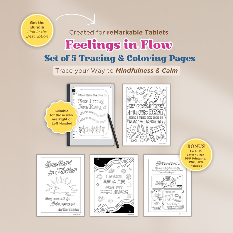 Remarkable 2 Templates Mindful Tracing Page, Flowers Coloring, Simple ...