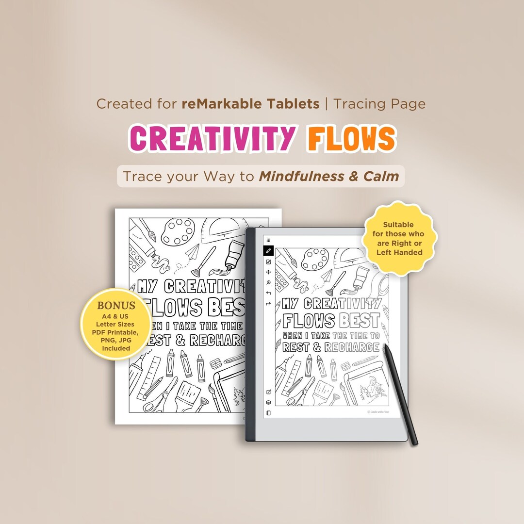 Remarkable 2 Templates Mindful Tracing Page, Self-care, Back to School ...