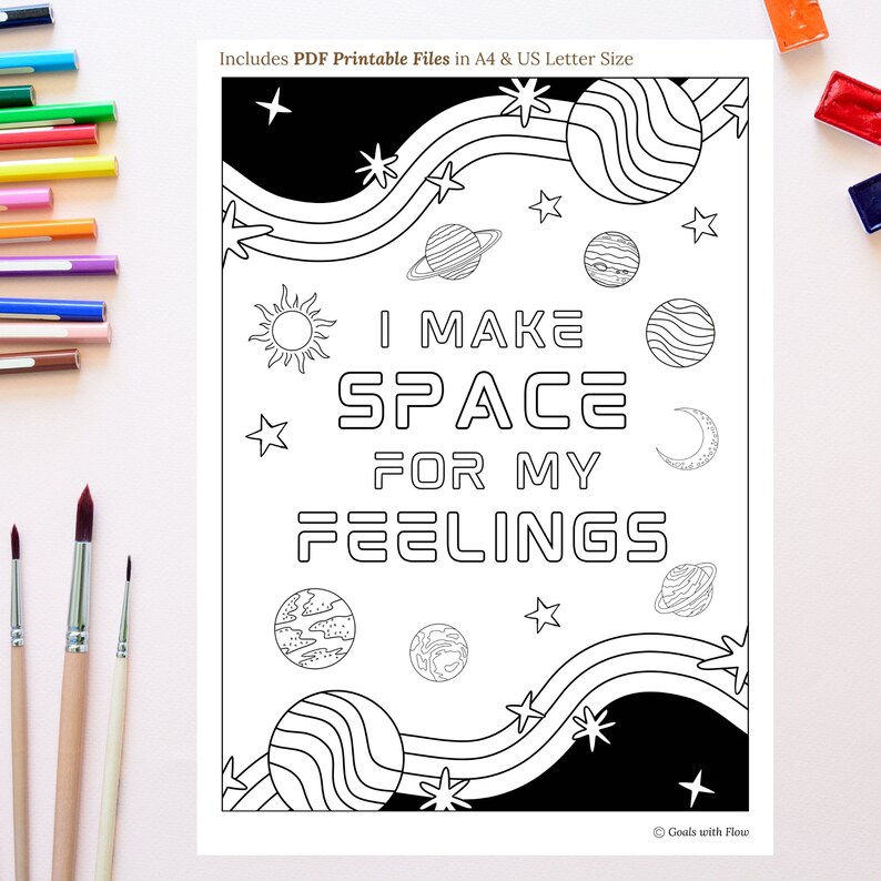 Remarkable 2 Templates Outer Space Galaxy Tracing Page, Feelings ...
