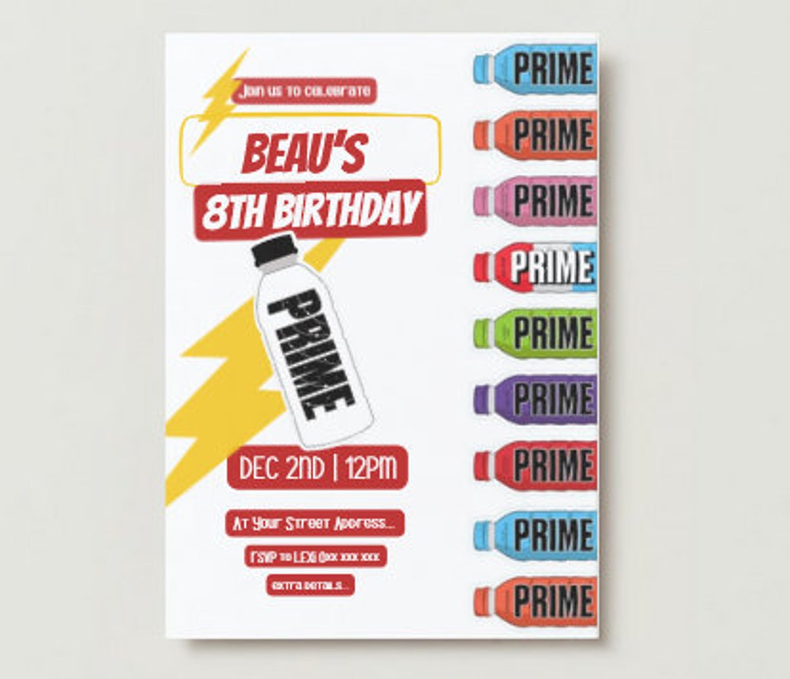 Prime Party Invite Editable Digital Download - Etsy