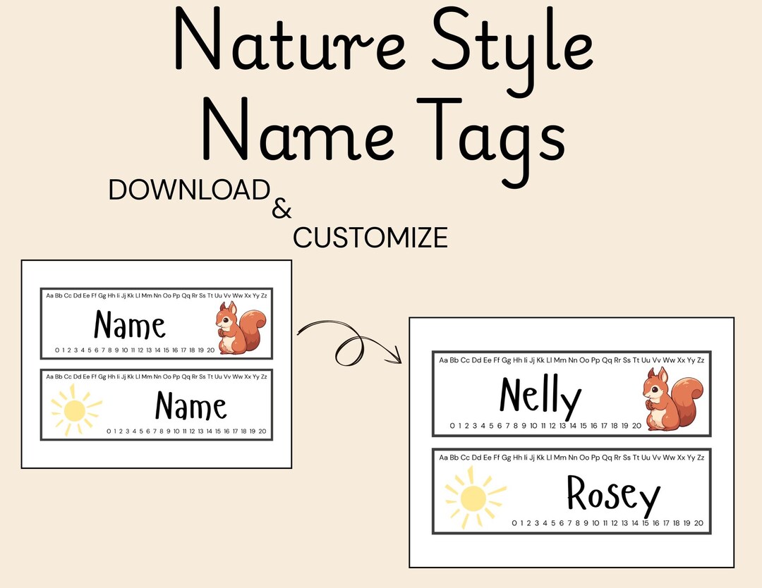 Nature Style Desk Name Tags - Etsy