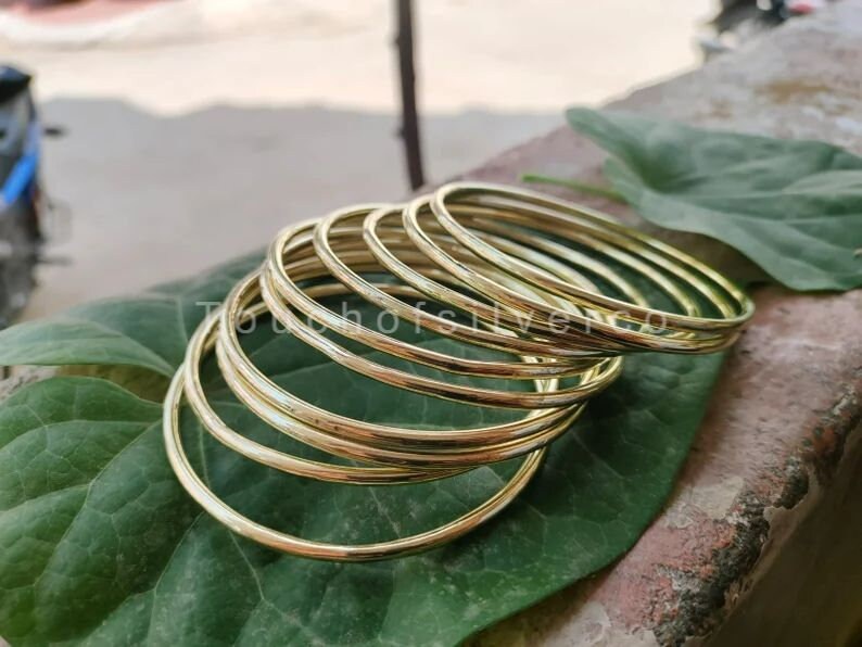 Brass Bracelet, 7 Set of Bangles, Stacking Bracelet, 7 Day Bangles ...