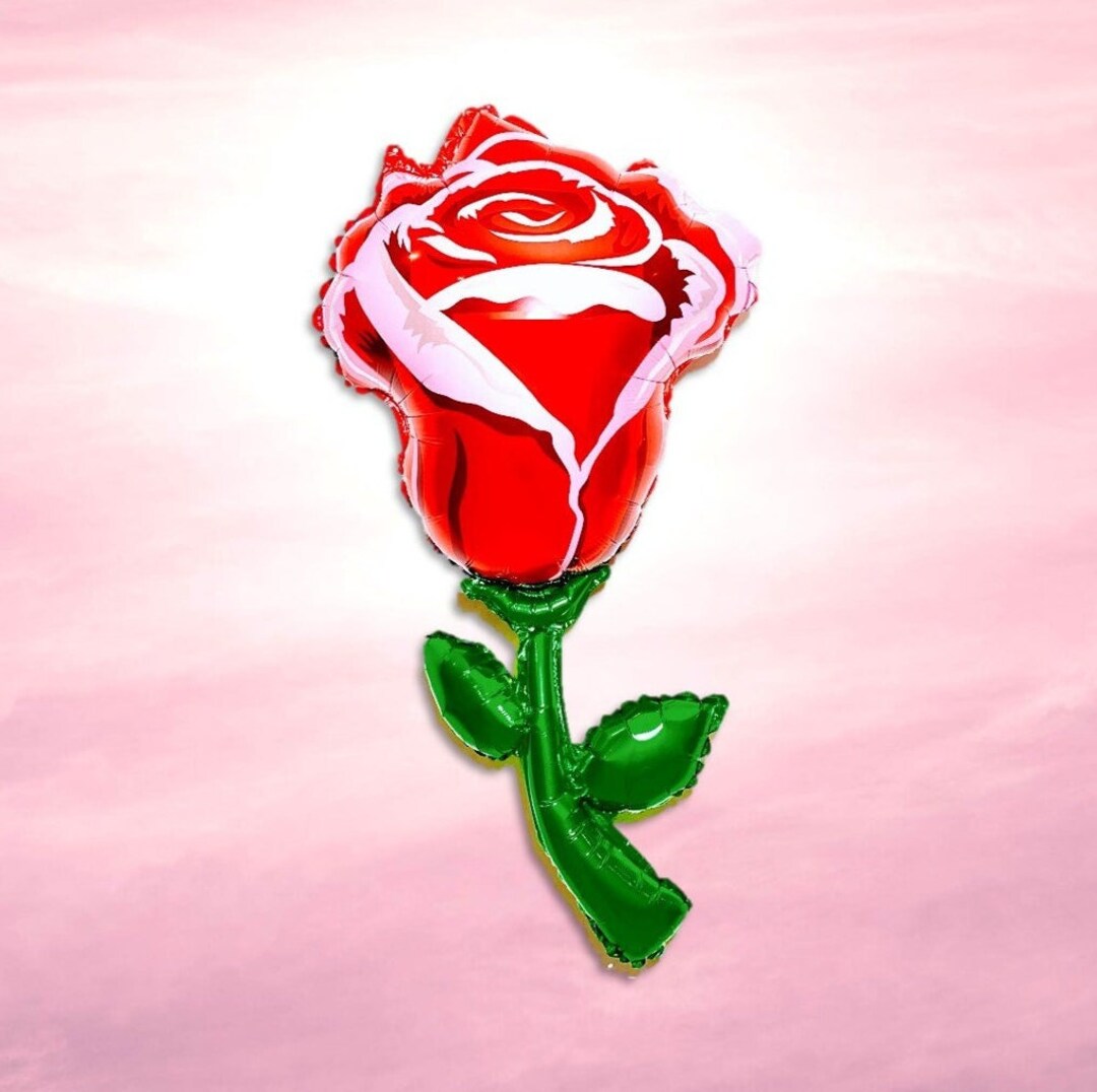 33'' RED ROSE BALLOON Red Rose Mylar Rose Foil Balloon Roses Balloons ...
