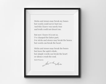 Mountain Line Poem Wall Hanging Farmhouse Word Wall Art Nature Poem ...