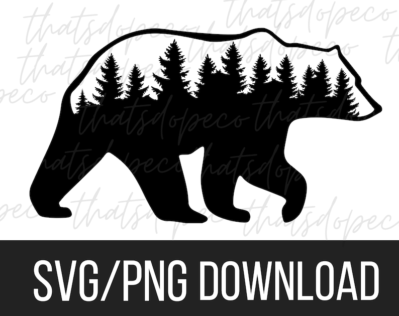 Bear Trees SVG, PNG File, Camping SVG, Outdoor Svg - Etsy