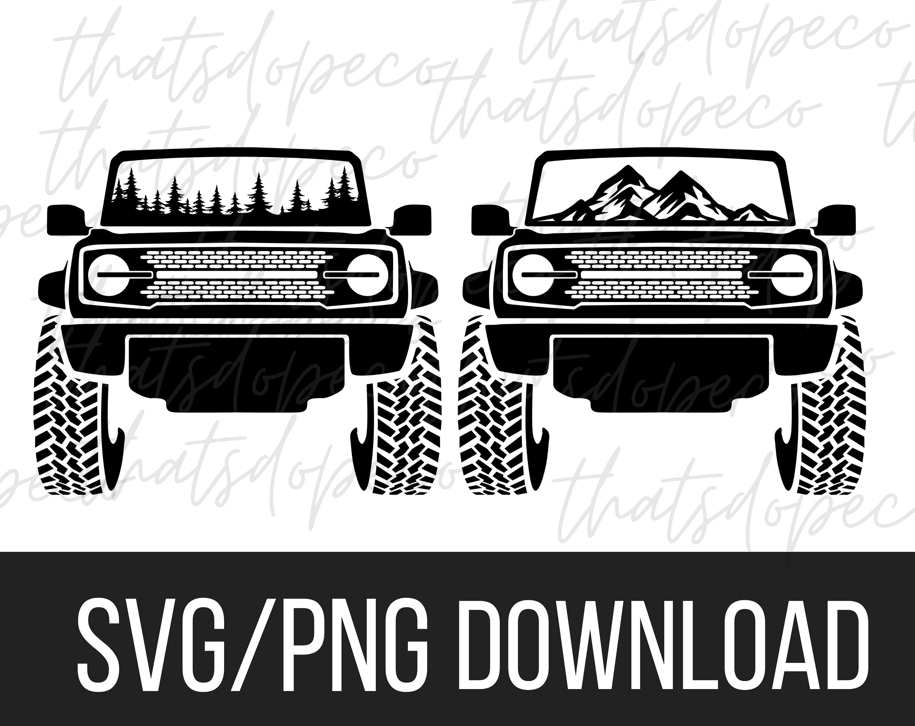 Bronco Trees Mountain SVG PNG File, Digital File - Etsy